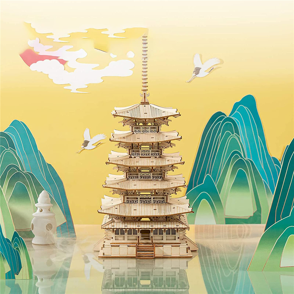 3D Wooden Puzzle - Japanese Pagoda Temple – Treehouse Traders